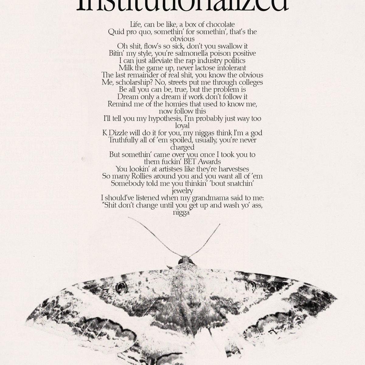 Kendrick Lamar 'Institutionalized' Lyrics Poster – PRNTD